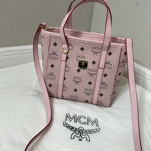 MCM | Bags | Mcm Visetos Mini Toni Shopper Tote Light Pink | Poshmark